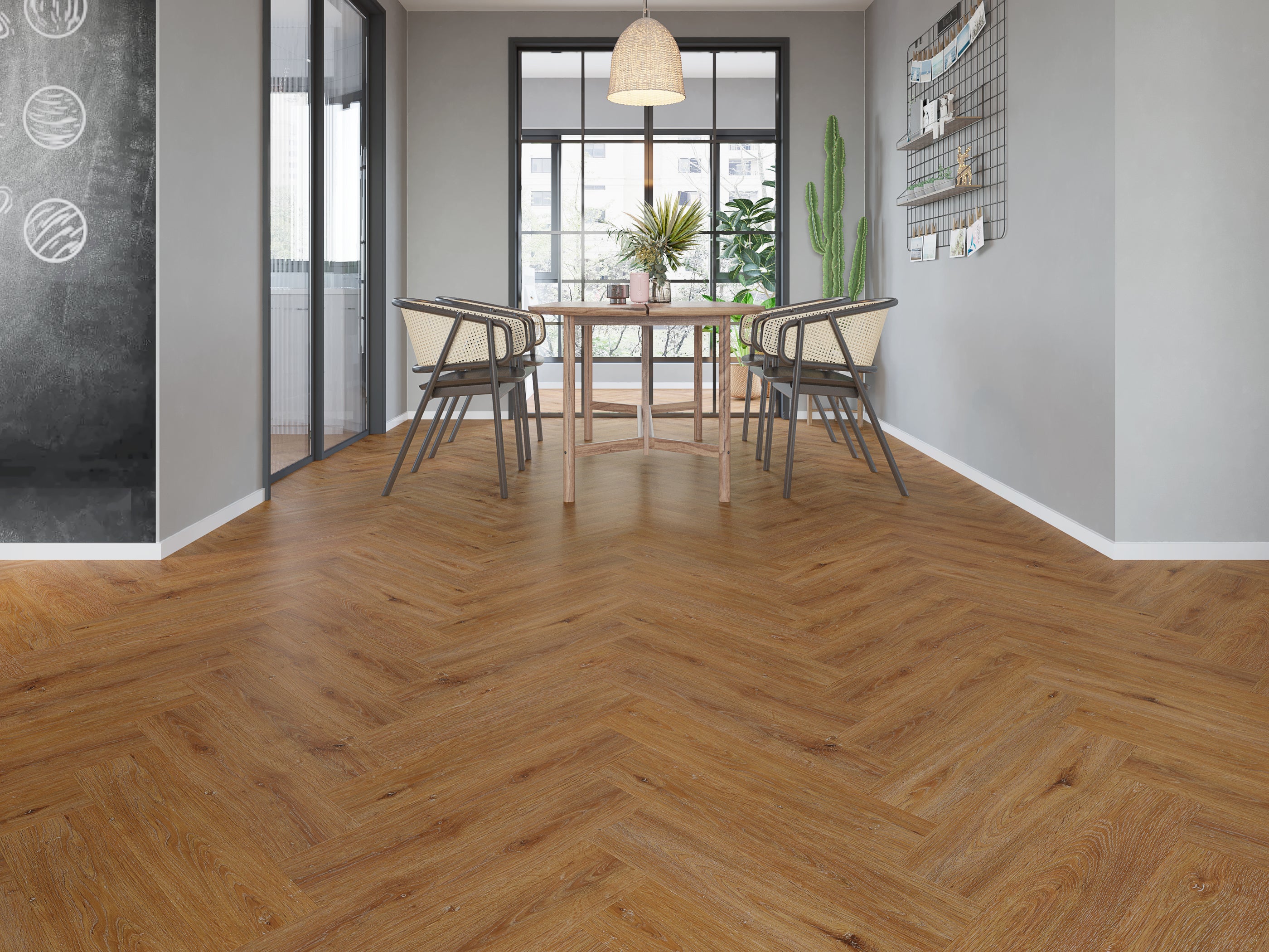 5mm Gingerbread Oak SPC Herringbone Flooring | Click Flooring — Newland ...